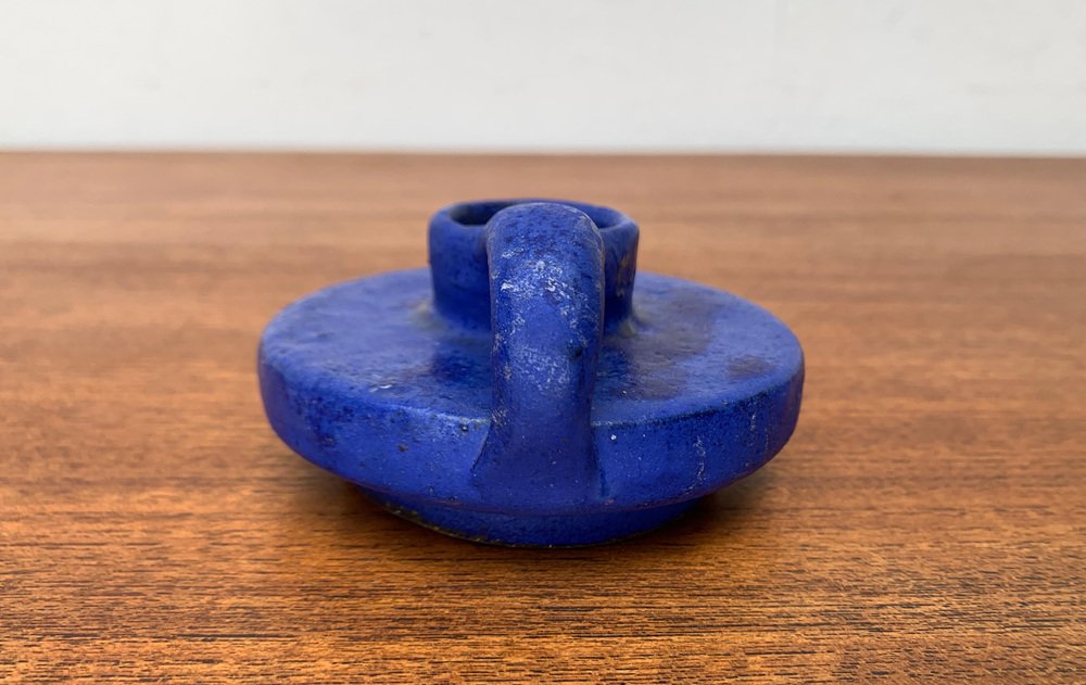 Mid-Century German Minimalist Cobalt Blue Candle Holder from Hartwig ...