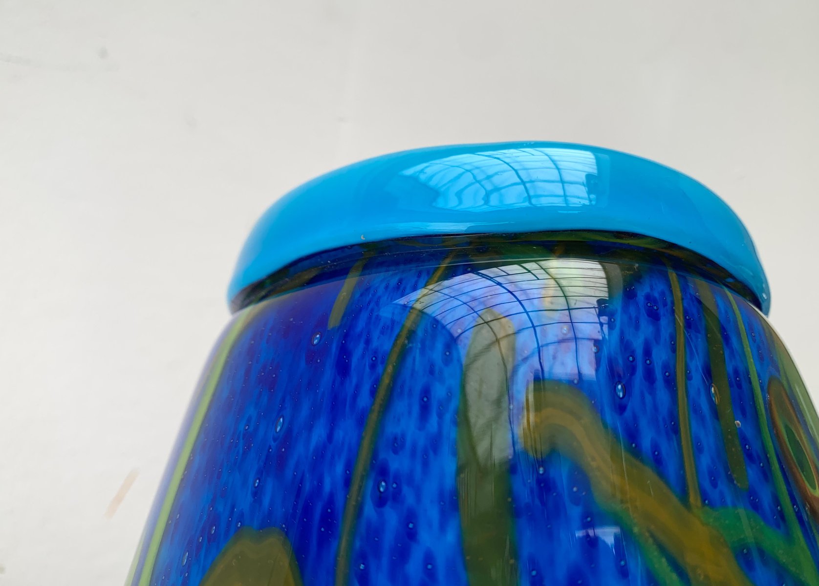 Large Vintage Italian Murano Glass Vase, 1970s for sale at Pamono