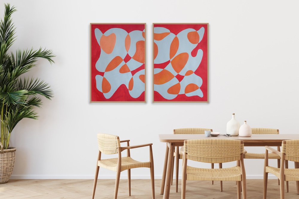 Ryan Rivadeneyra, Fish in The Red Sea Diptych, 2023, Acrylic on Paper ...