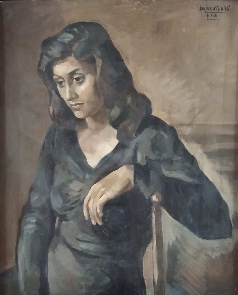 Xavier Vilató Ruiz, Muchacha, 1944, Oil on Canvas for sale at Pamono