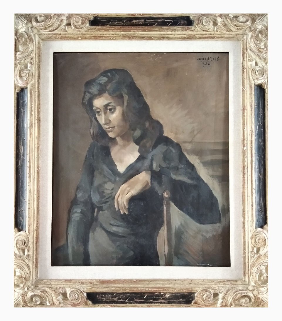 Xavier Vilató Ruiz, Muchacha, 1944, Oil on Canvas for sale at Pamono