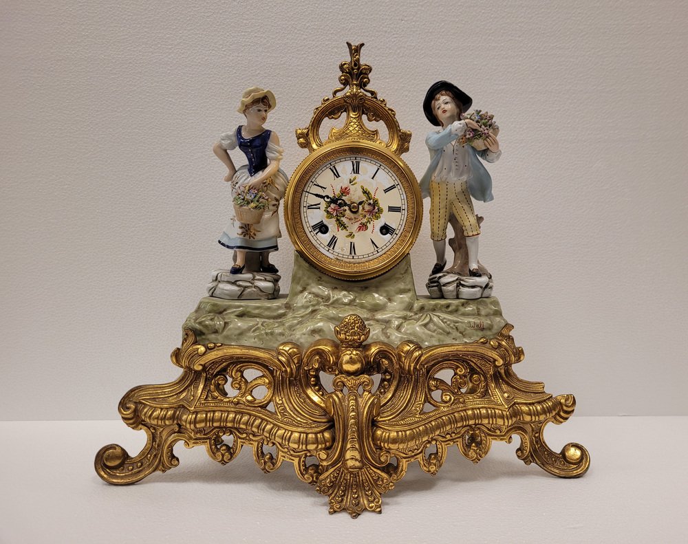 20th Century Porcelain Garrison Clock in the style of Capodimonte ...