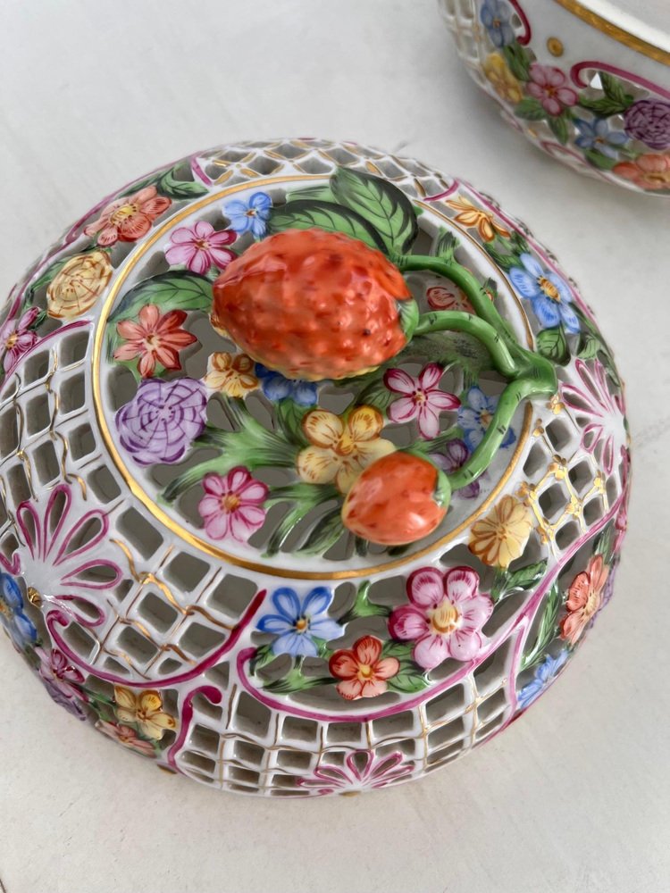 Large Porcelain Box with Lid, 1950s for sale at Pamono