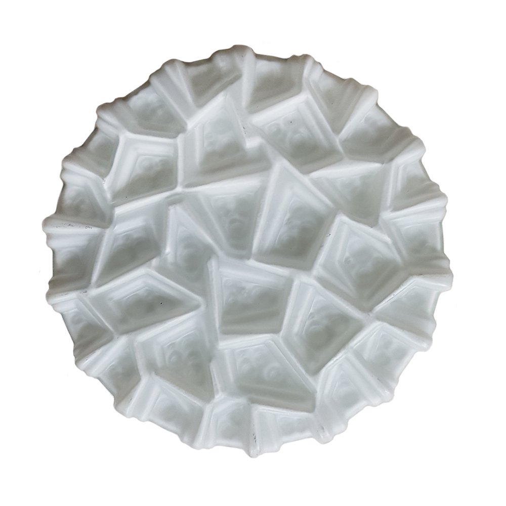Milk Glass Wall Light with Relief Pattern for sale at Pamono