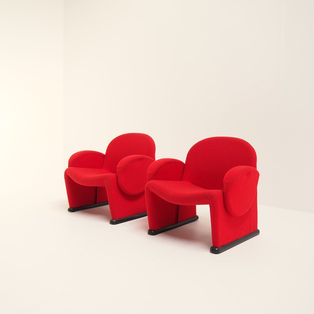 Set of Vintage Red Chairs, 1970s for sale at Pamono