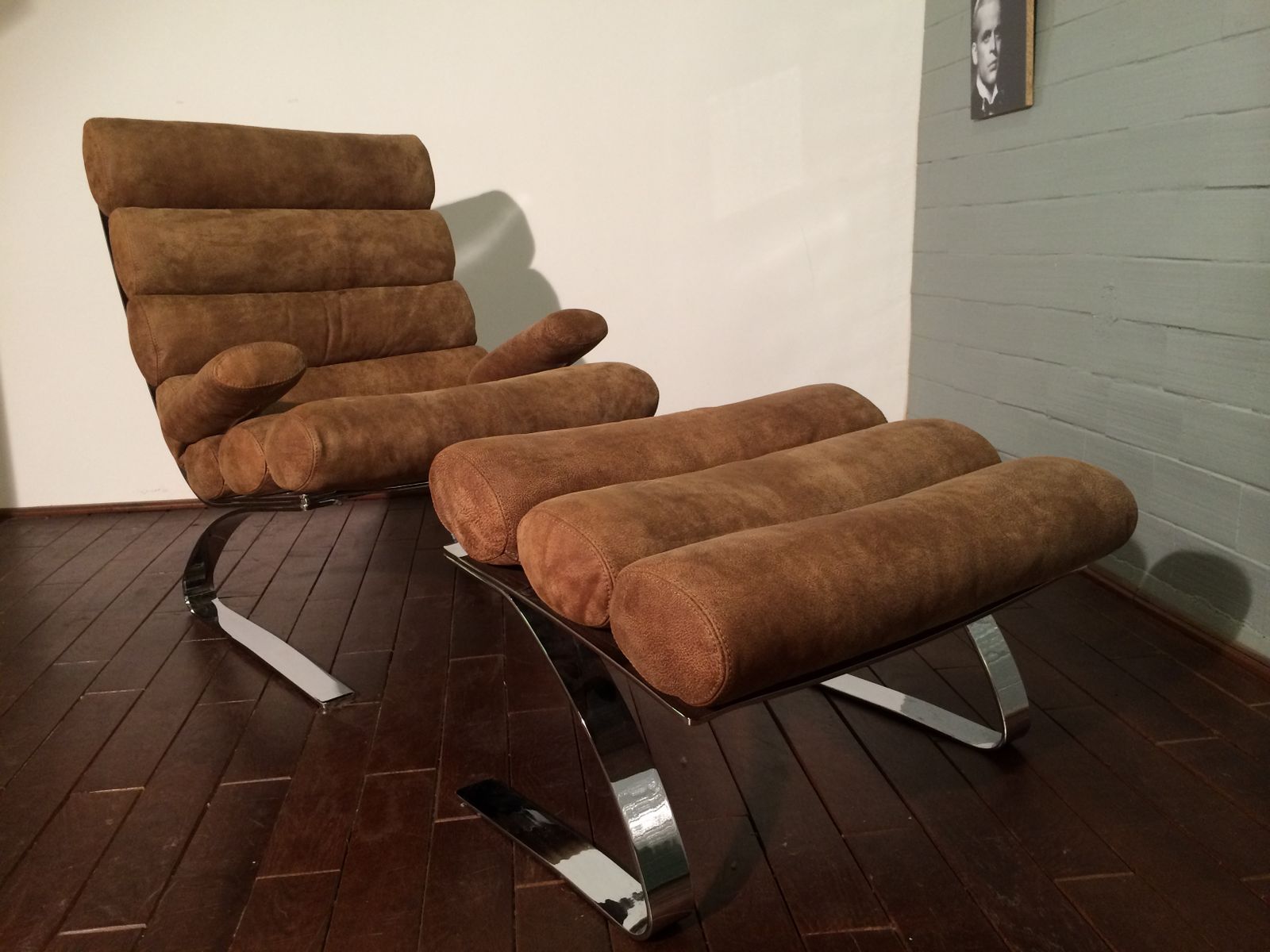 Vintage Sinus Sessel und Pouf von Reinhold Adolf und Hans-Jürgen ...