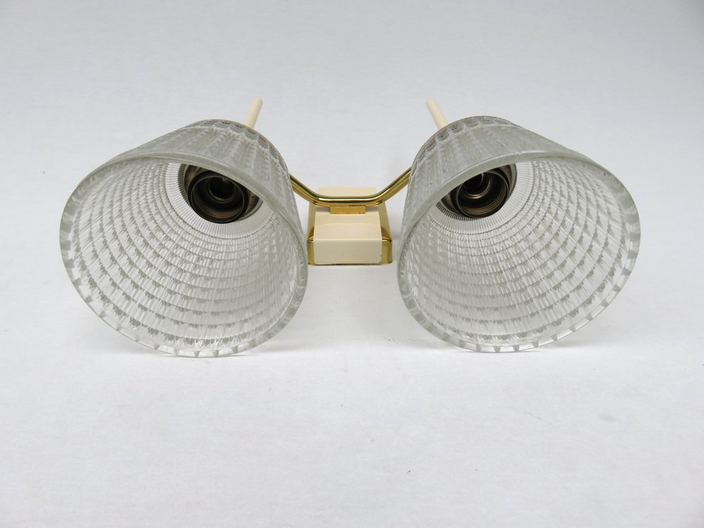 Wall Lights Torches, 50s, Brass, Beige, Glass, 2 Set, 1950s, Set of 2 ...