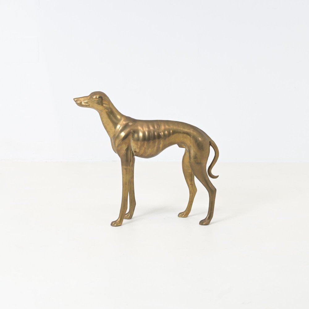 Große Windhund-Skulptur aus Messing, 1970er bei Pamono kaufen