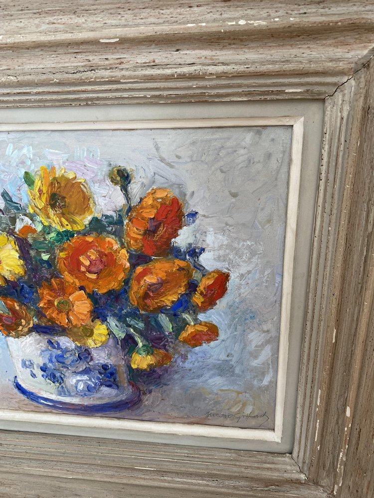 Pierre Giffard, Blumenstrauß, Gemälde, Gerahmt bei Pamono kaufen
