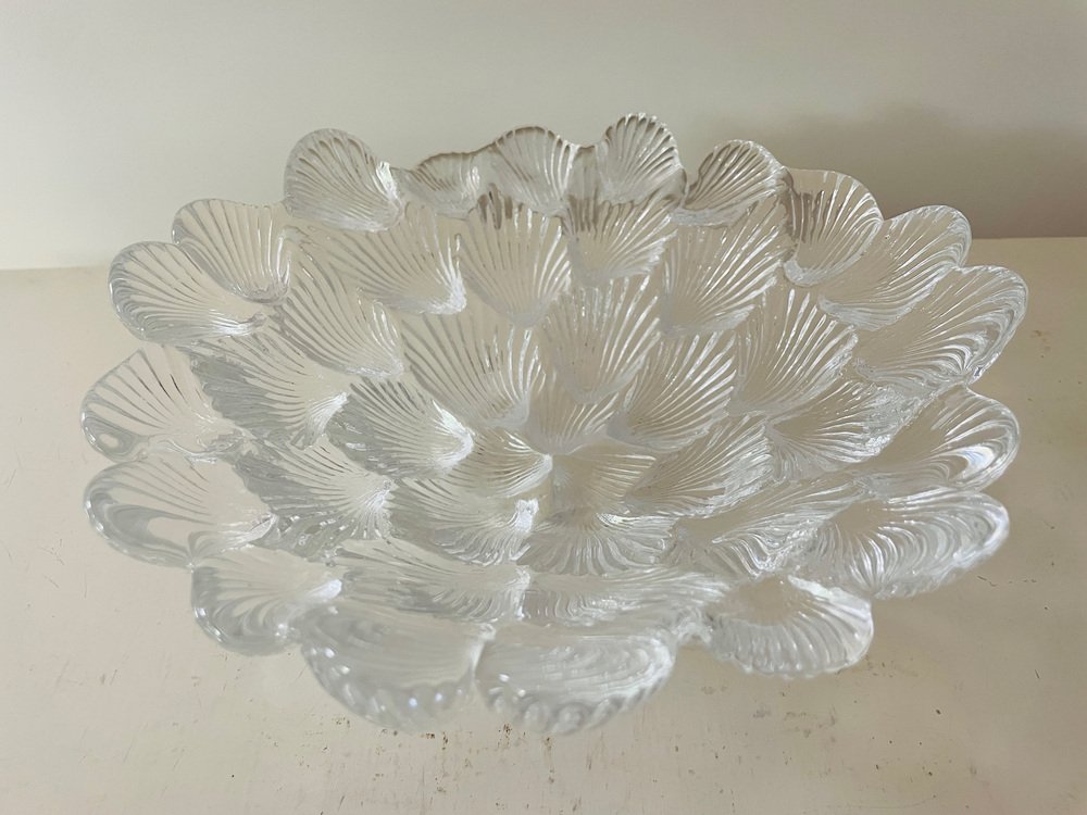 Vintage Crystal Glass Mussel Shell Bowl by Per Lutken for Royal ...
