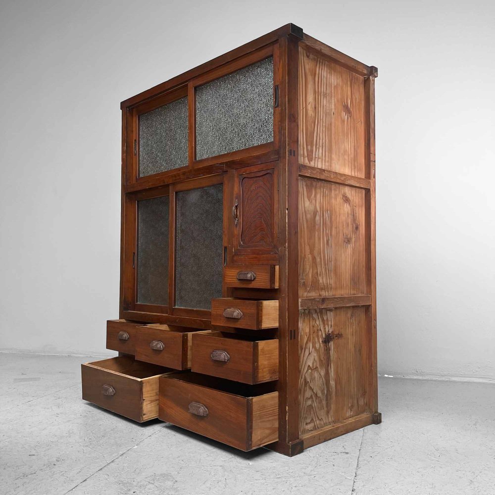 Taisho Japanese Tea Cupboard Cha Tansu, 1890s for sale at Pamono