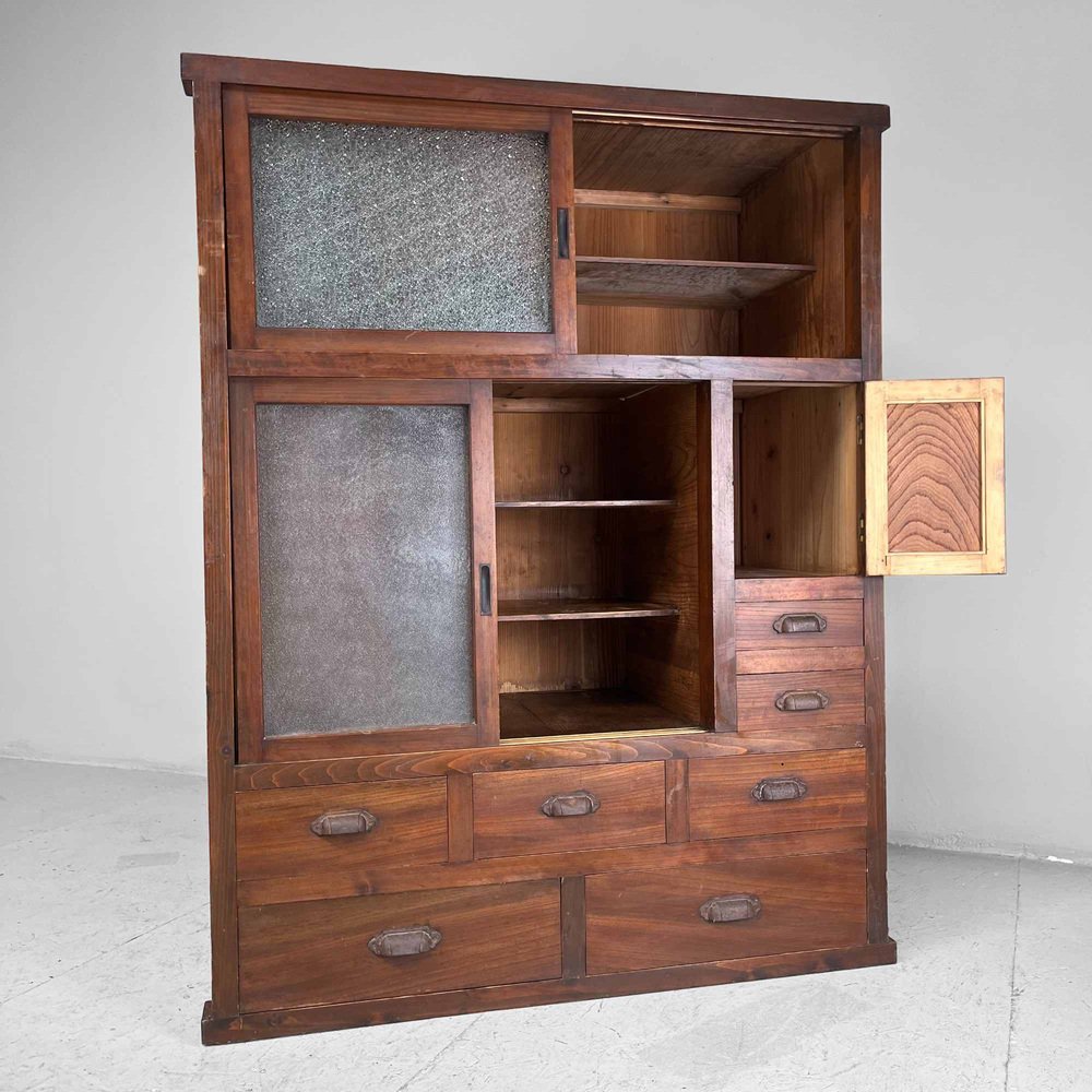 Taisho Japanese Tea Cupboard Cha Tansu, 1890s for sale at Pamono