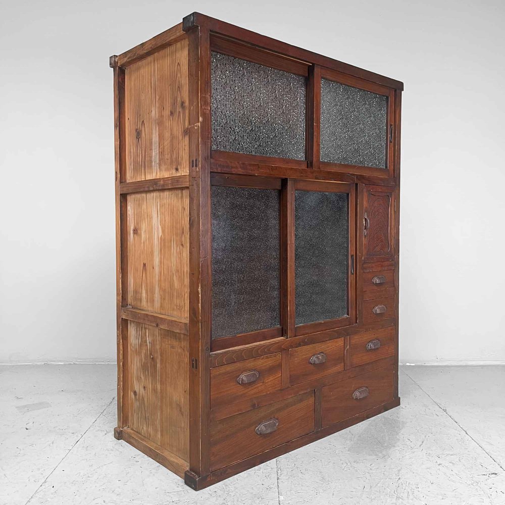 Taisho Japanese Tea Cupboard Cha Tansu, 1890s for sale at Pamono