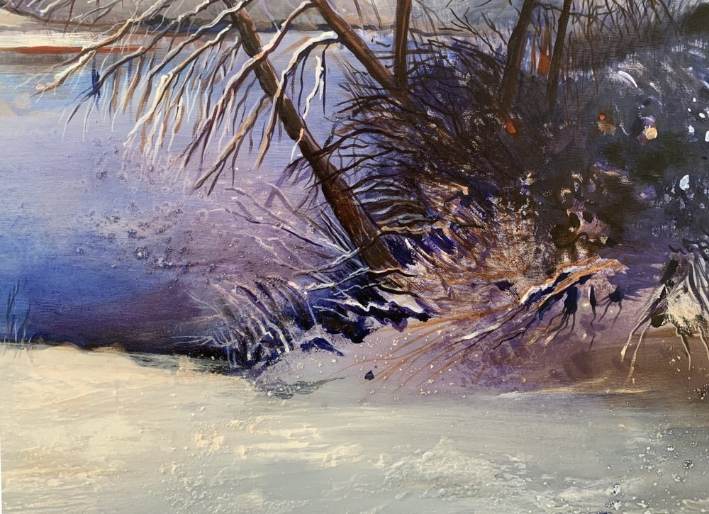 Barbara Hubert, Winter in Olchowiec, 2022, Oil on Canvas for sale at Pamono