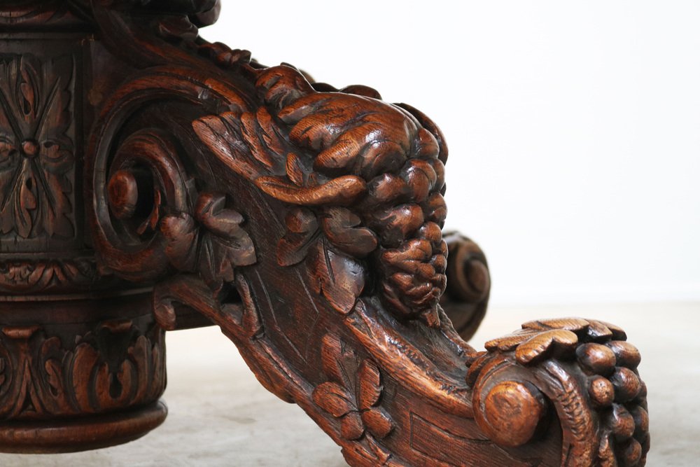 Table de Salle à Manger Ovale Antique en Chêne, France, 1850 en vente ...