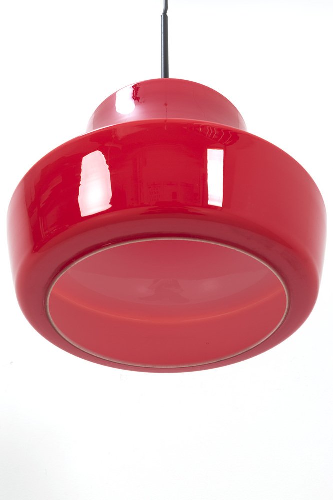 Red Glass Pendant Lighting for sale at Pamono