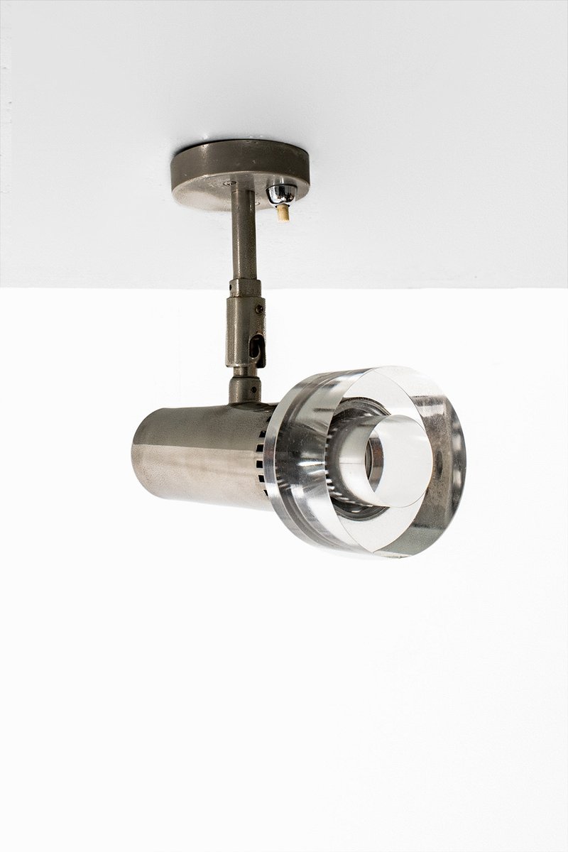 Metal Spotlight with Acrylic Glass Shade for sale at Pamono