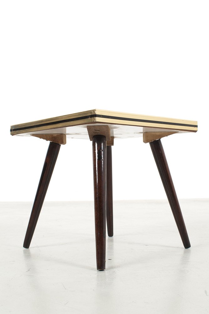 Black Glass Plant Table for sale at Pamono