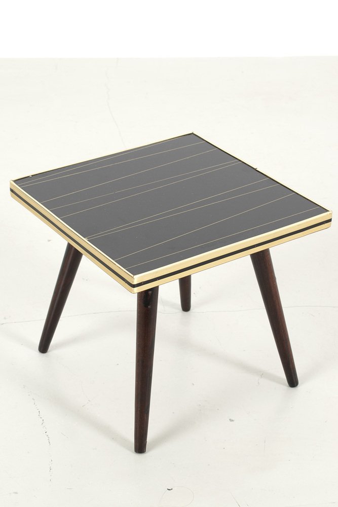 Black Glass Plant Table for sale at Pamono