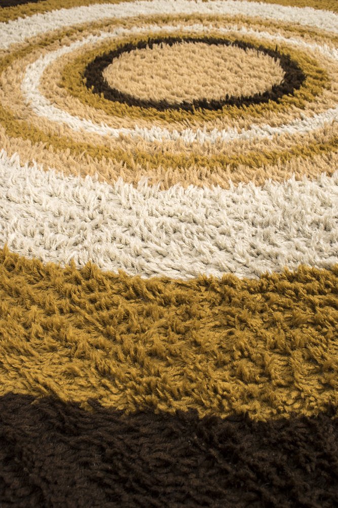Vintage Round Wool Rug for sale at Pamono