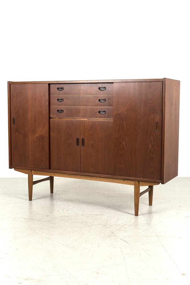 Vintage Brown Teak Highboard for sale at Pamono