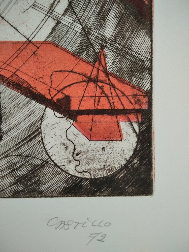Jorge Castillo, Composition, 1972, Engraving for sale at Pamono