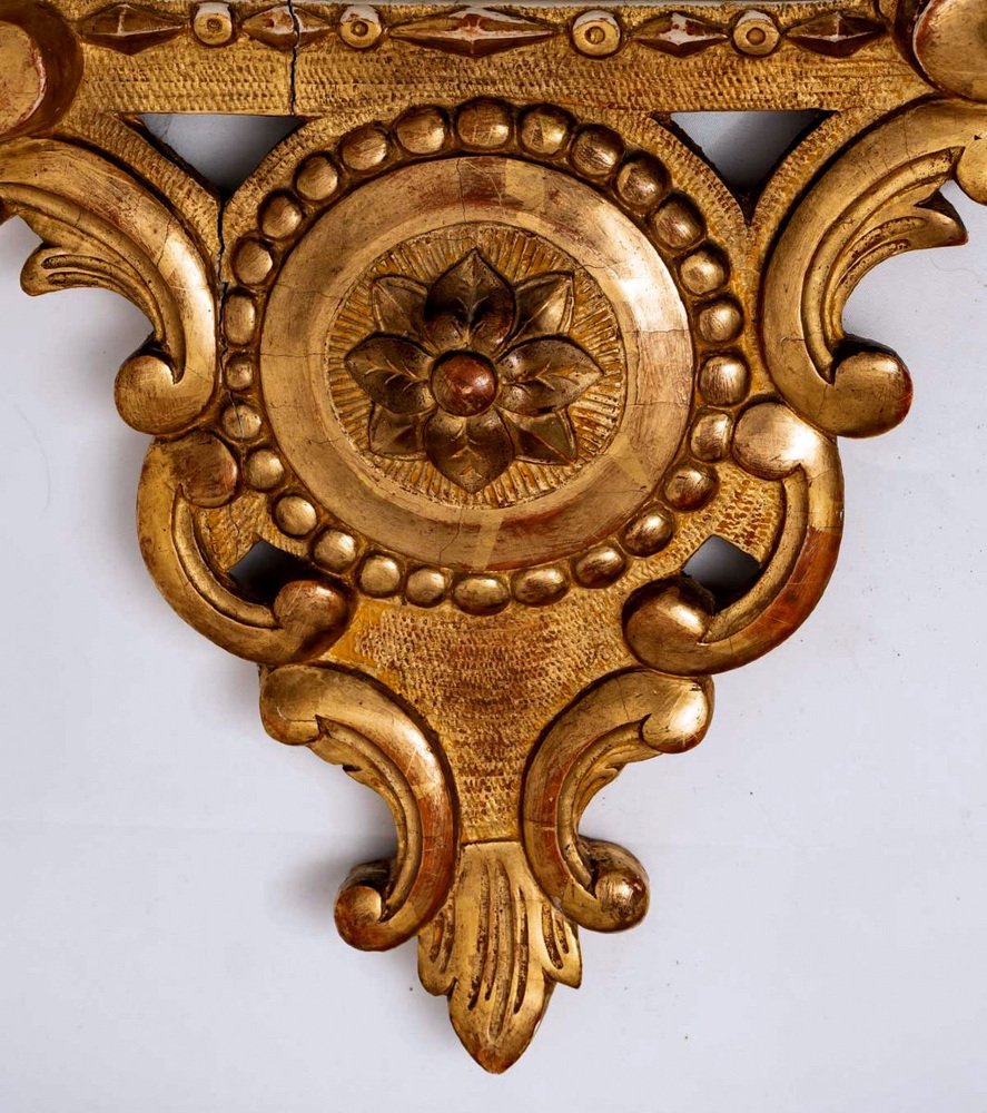 18th Century Chamber Mirror in Golden Wood for sale at Pamono