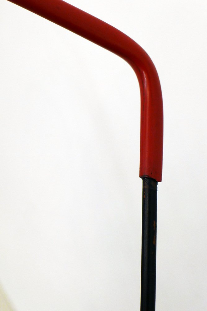 Mid-Century Black Tubular Metal and Red Stylized Handles, 1950s for ...