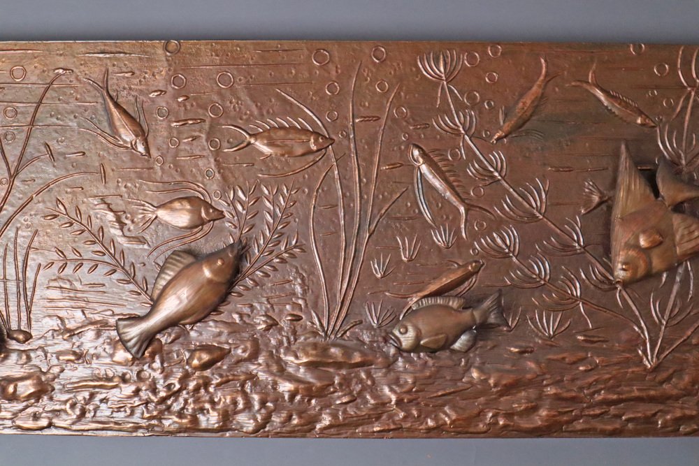 Underwater Illuminated Copper Relief with Fish, 1950s for sale at Pamono