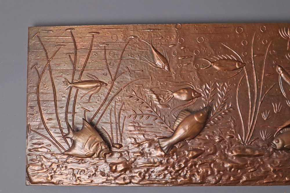 Underwater Illuminated Copper Relief with Fish, 1950s for sale at Pamono