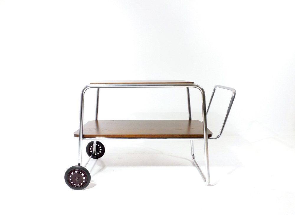 Vintage Bauhaus Tea Serving Cart, 1940 for sale at Pamono