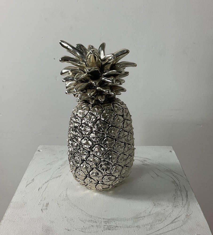 Large Italian Silver Laminated Pineapple, 1970s for sale at Pamono
