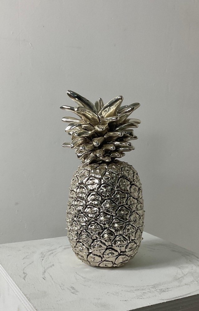Large Italian Silver Laminated Pineapple, 1970s for sale at Pamono