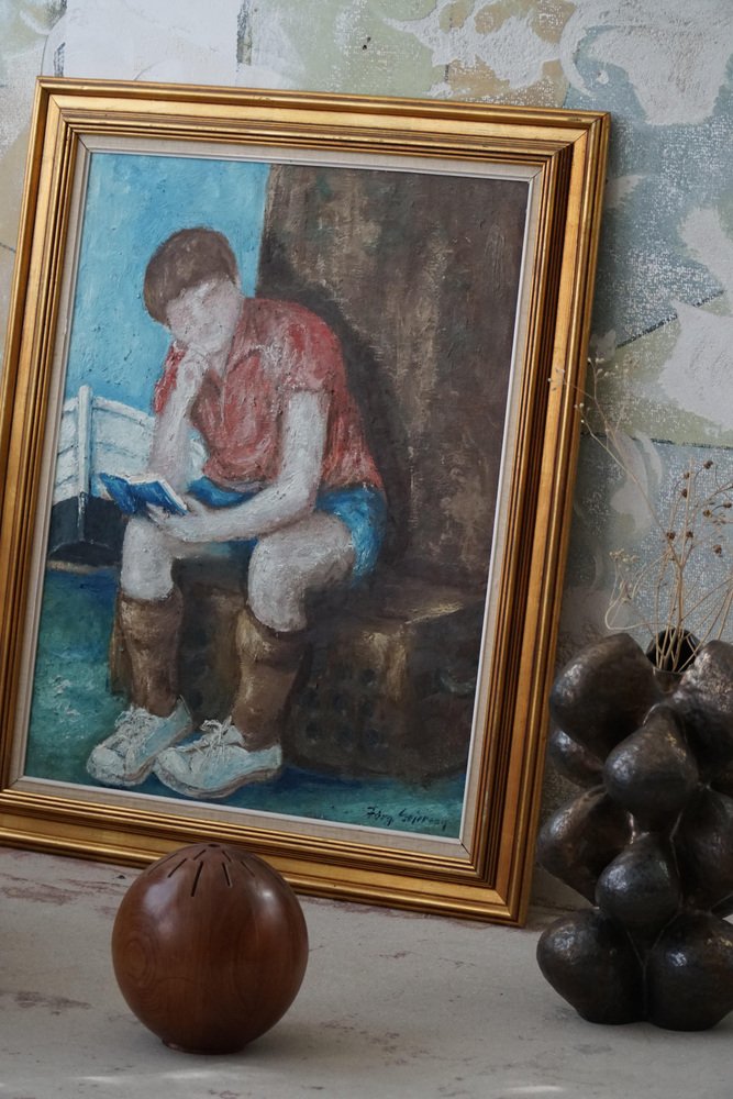 Jørgen Sejersen, Figure, 1960s, Oil Painting for sale at Pamono