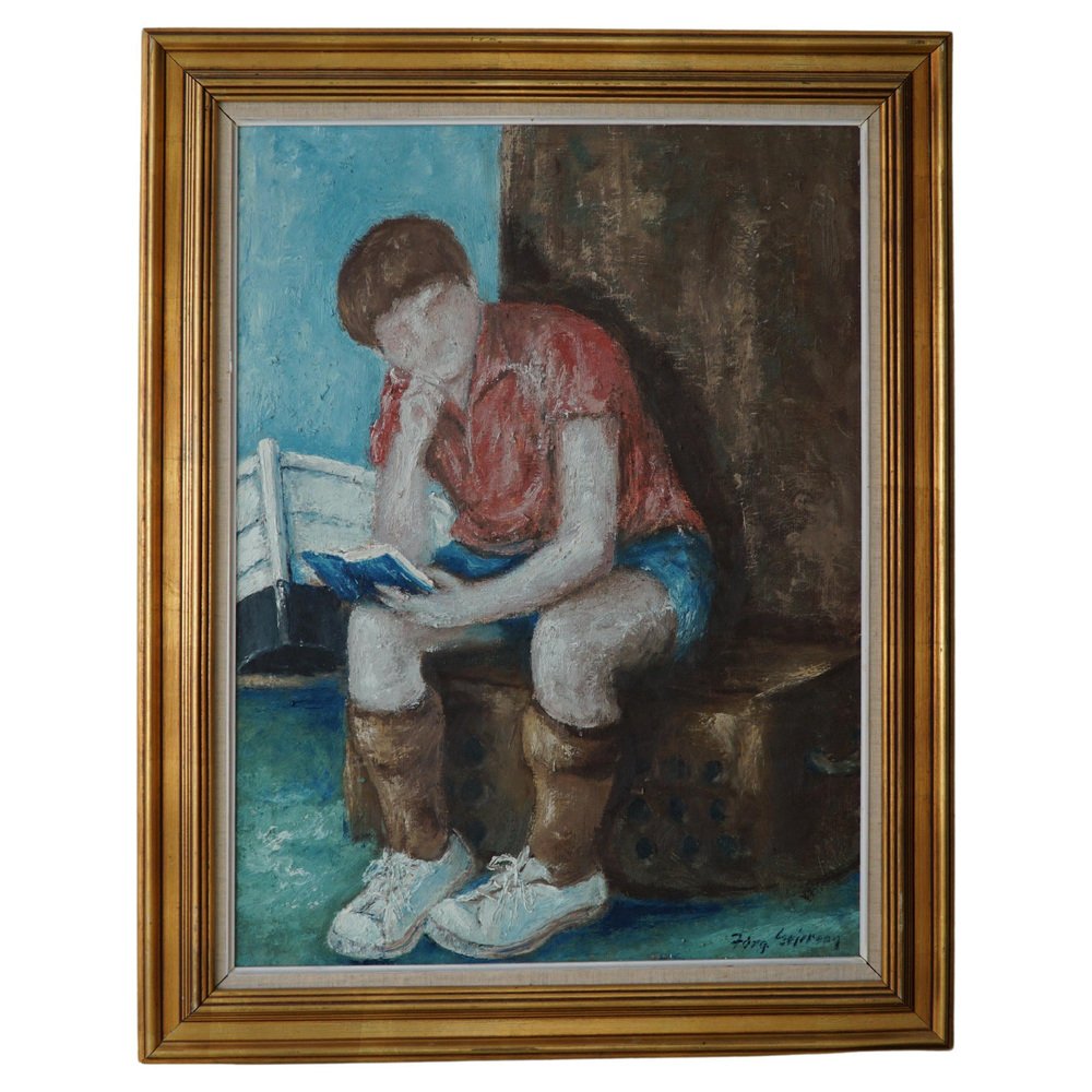 Jørgen Sejersen, Figure, 1960s, Oil Painting for sale at Pamono