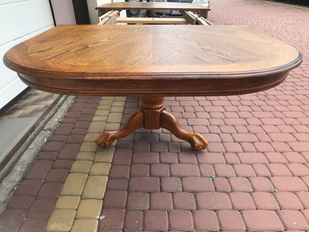 Extendable Dining Table with Rounded Corners, 1970s for sale at Pamono