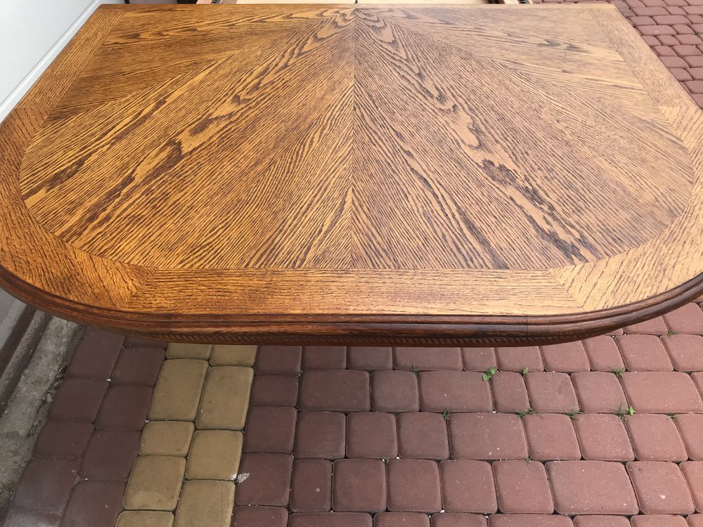 Extendable Dining Table with Rounded Corners, 1970s for sale at Pamono