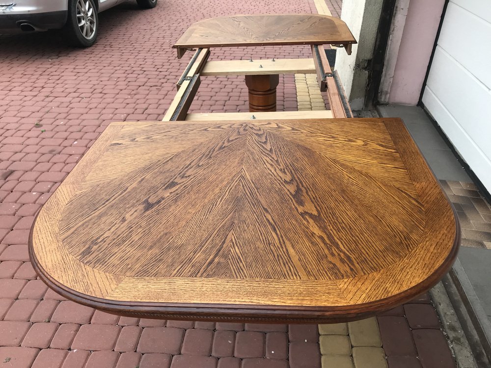 Extendable Dining Table with Rounded Corners, 1970s for sale at Pamono