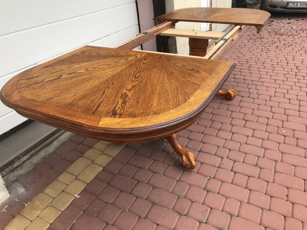 Extendable Dining Table with Rounded Corners, 1970s for sale at Pamono