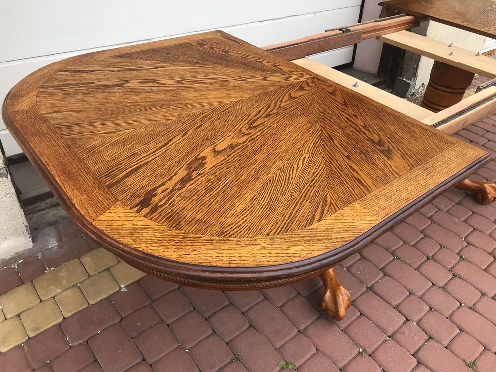 Extendable Dining Table with Rounded Corners, 1970s for sale at Pamono