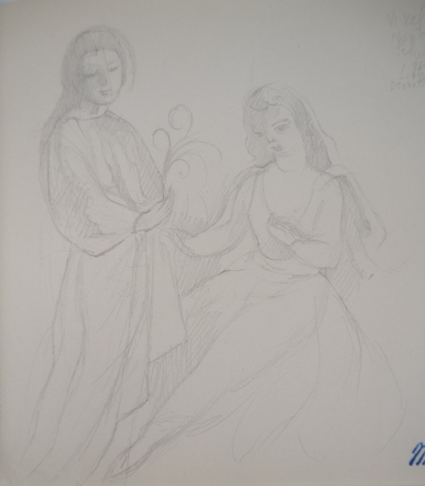 Marie Laurencin, Intimate Moment, Original Pencil Drawing for sale at ...