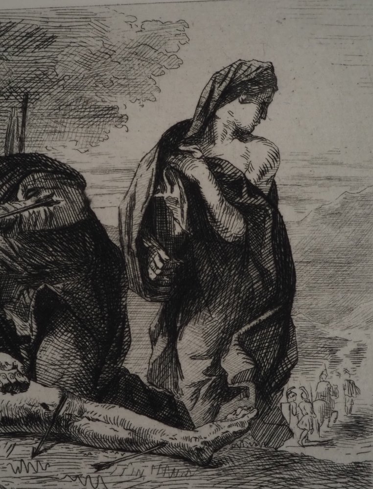 Nach Eugène Delacroix, Heiliger Sebastian Märtyrer, Kupferstich, 1873 ...