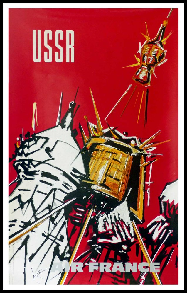 Georges Mathieu, Air France UdSSR, 1968, Original Poster bei Pamono kaufen