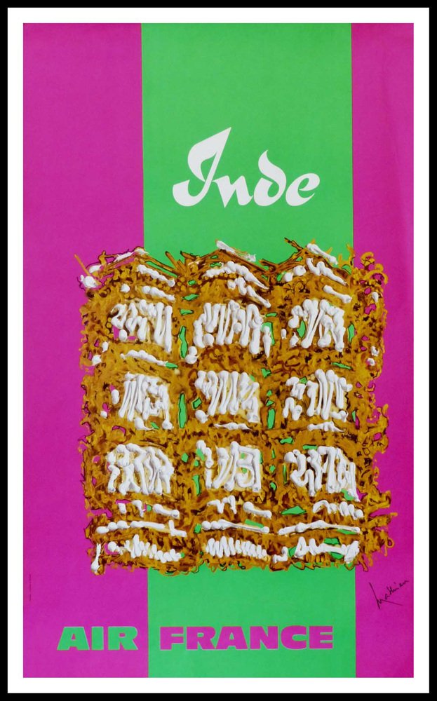 Georges Mathieu, Air France Inde, 1967, Original Poster bei Pamono kaufen