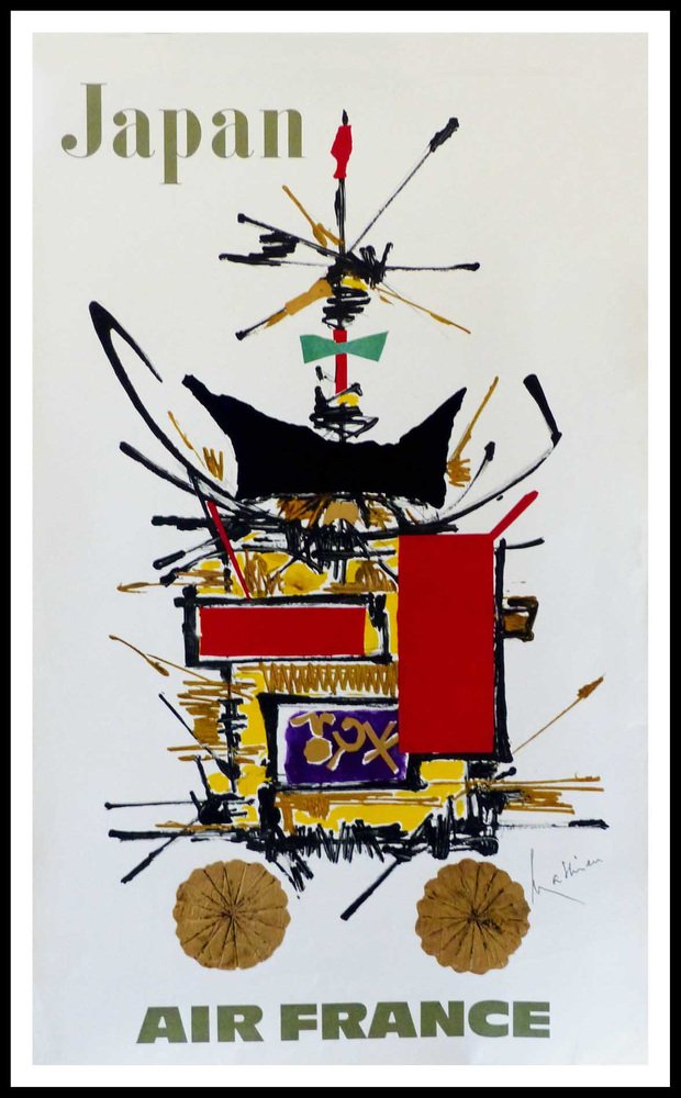 Georges Mathieu, Air France Japan, 1968, Original Poster bei Pamono kaufen