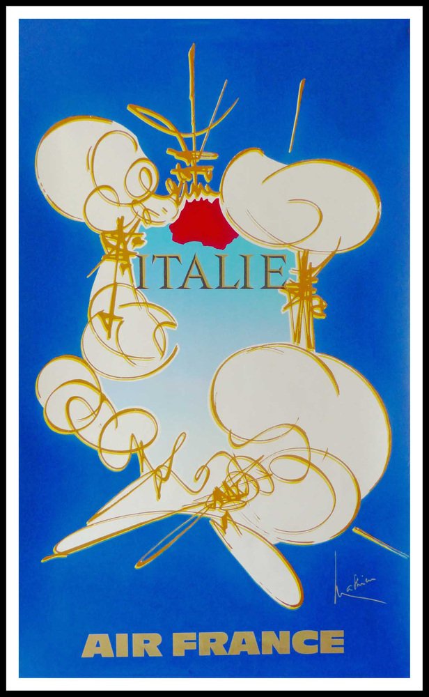 Georges Mathieu, Air France Italie, 1968, Original Poster bei Pamono kaufen