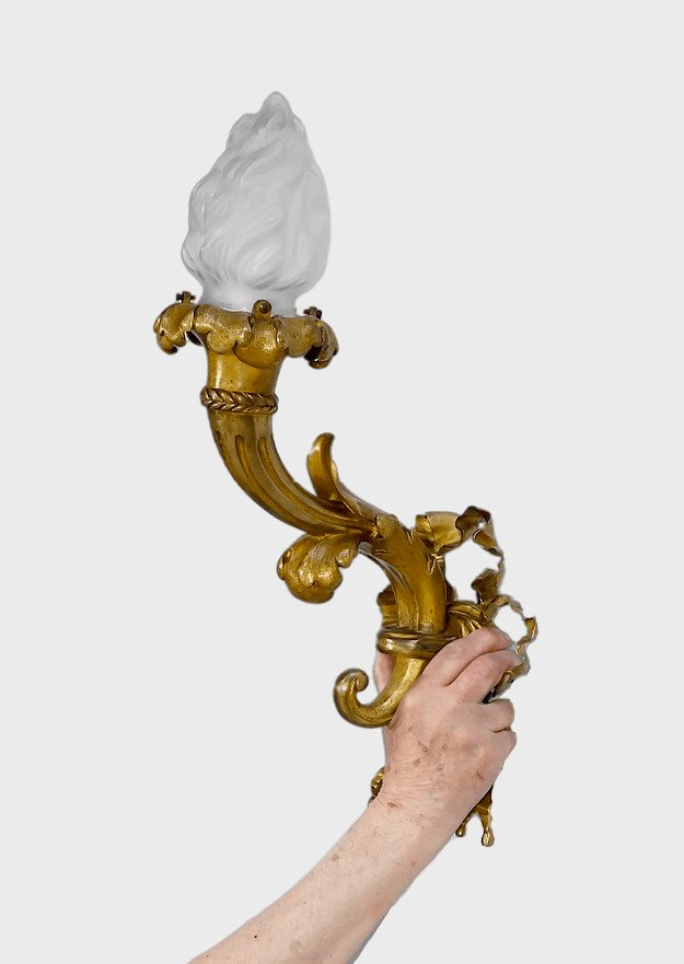 Napoleon III Torch in Gilded Bronze for sale at Pamono