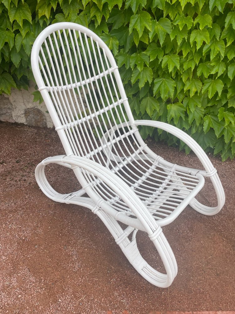 Large Italian Rattan Chair, 1960 for sale at Pamono