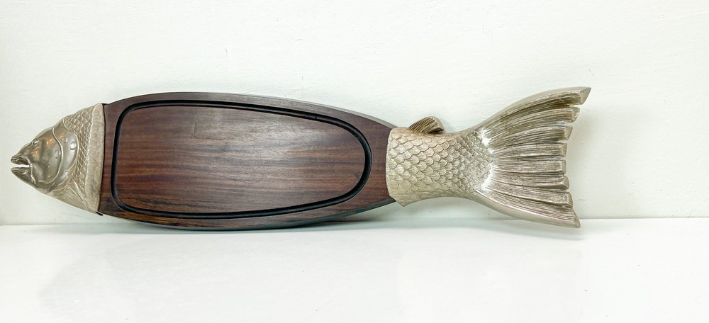 Large French Fish Chopping Board, 1980s for sale at Pamono
