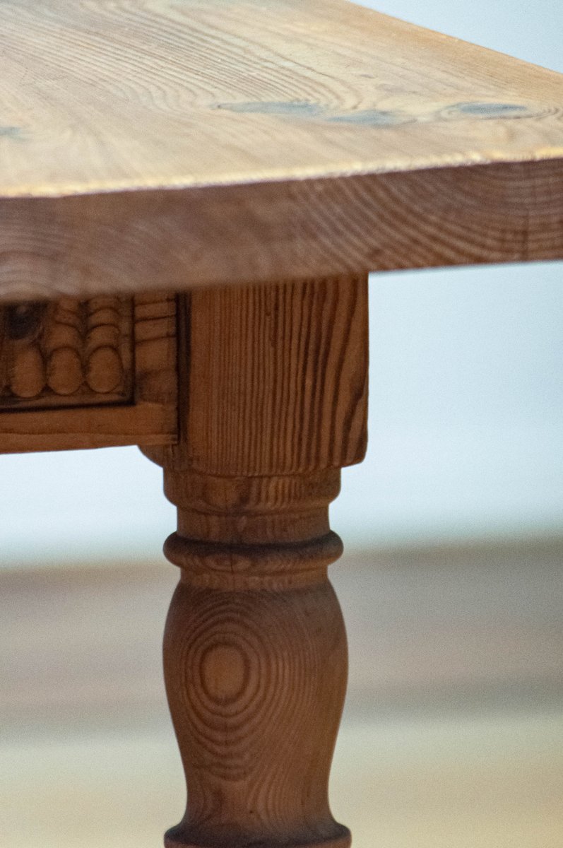 Late 19th Century Swedish Folk Art Farm Country Dining Table in Pine ...